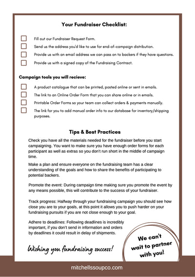 Fundraising Program Info Package